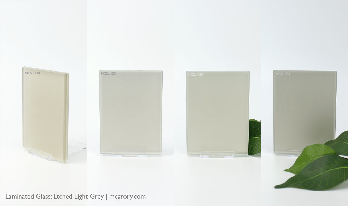 Etched Light Grey Glass Sample