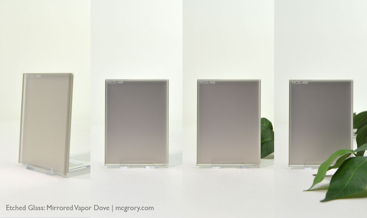 Mirrored Vapor Dove Glass Sample