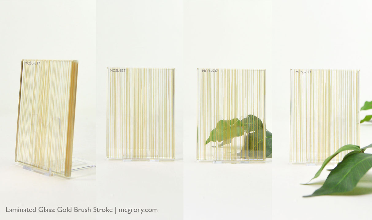 Gold Brush Stroke Glass Sample